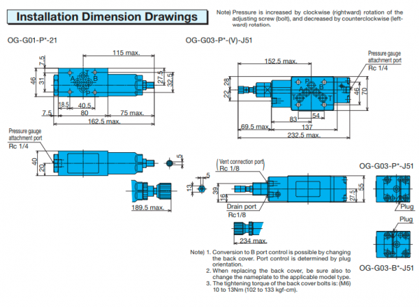 Van điều chỉnh áp OG-G01-PC-K-21 Nachi chính hãng 100% tại Thủy Lực An Huy
