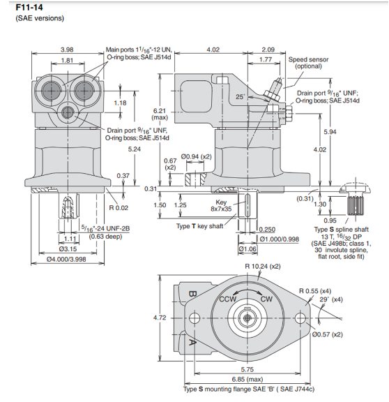 Motor thủy lực piston Parker F11-014-HB-WV-K-000-MVR-0 chính hãng, giá tốt